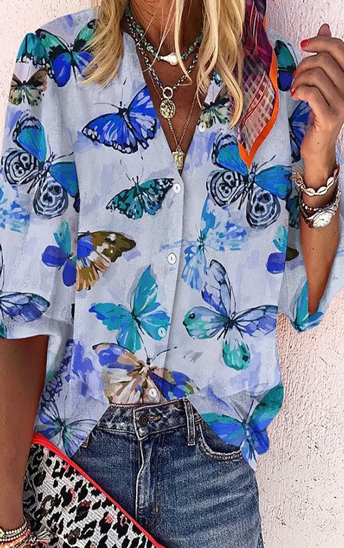 Butterfly Print Blouse – POSH STYLE