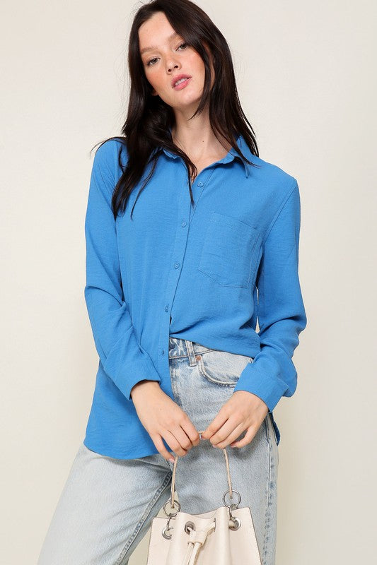 Brooklyn Button Down (Blue) – POSH STYLE