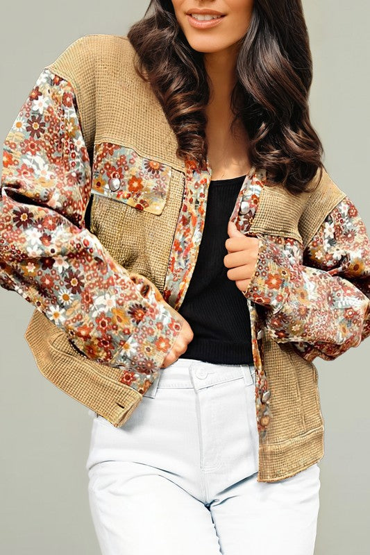 Waffle Knit Patchwork Jacket – POSH STYLE
